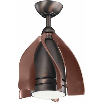 Licht-Erlebnisse Ventilator mit Beleuchtung Fernbedienung LED dimmbar &Oslash;38 cm Sommer Winter Funktion in Bronze