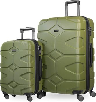 HAUPTSTADTKOFFER X-Kölln - 2er Koffer-Set Trolley-Set Rollkoffer Reisekoffer, TSA, (S & L), Olivgrün matt