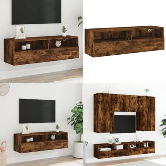 vidaXL Vidaxl - Meuble tv mural ch&ecirc;ne fum&eacute; 100x30x30 cm bois ding&eacute;nierie - Armoire Tv Murale - Meuble Tv Suspendu - Meuble Tv Design - Rangement Tv