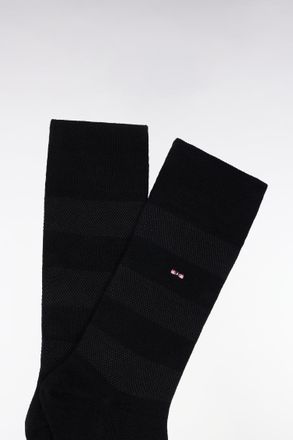 Eden Park Chaussettes Cercl&eacute;es En Coton Stretch M&eacute;lang&eacute; Noires