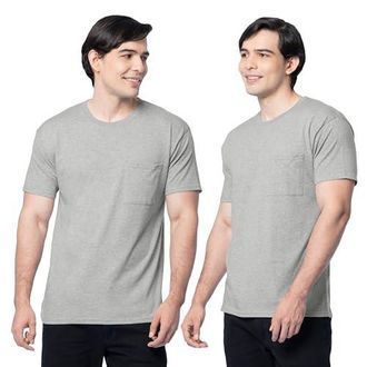 Fruit Of The Loom Fruit of The Loom Crew Tee Undershirts, Moisture Wicking & Tag Free, Also Available in Big & Tall T-Shirt, Regular-Lot de 6-Noir/Gris, Homme