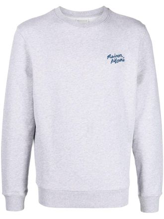 Maison Kitsuné sweat chiné à logo brodé - Gris