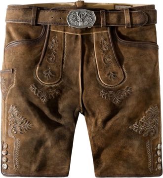 Stockerpoint Herren Lederhose Bertl I Gr&ouml;&szlig;e 44-64 I Bequeme Trachtenhose in edler Hirschoptik mit G&uuml;rtel I Aus 100% hochwertigem Wildbockleder I Perfekt f&uuml;r Tracht