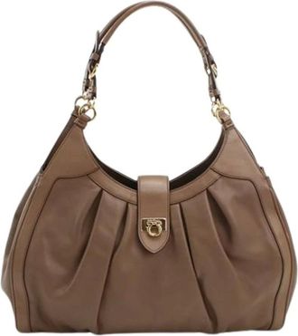 Ferragamo Sac port&eacute; &eacute;paule Pre-owned - Femme - Pre-owned - Brun - Taille: ONE Size