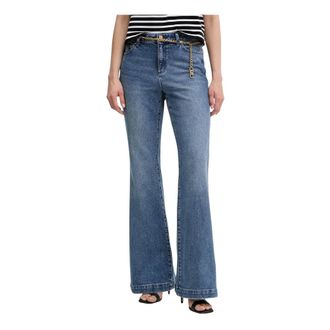 Michael Kors Stretch Cotton Belted Flared Jeans - - Jeans - Damen - Blau - XS