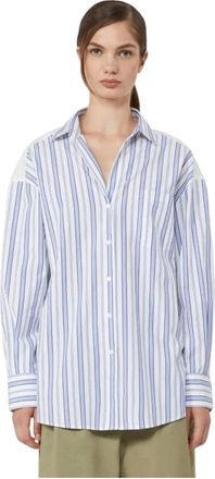 Max Mara Femme, Blouses et Chemises, Multicolore, Taille: 44 FR Chemise en popeline ray&eacute;e avec broderie Sangallo