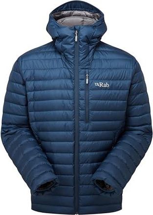 RAB Microlight Alpine Doudoune à capuche pour homme, garnie de duvet 700, pour la randonnée et le ski, bleu tempête, taille L