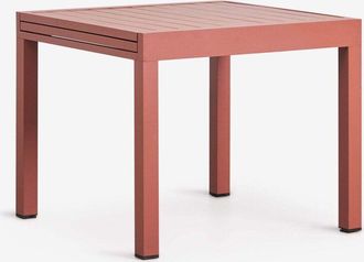 Sklum Starmi ausziehbarer Gartentisch 90-180x90 cm aus Aluminium Terracotta