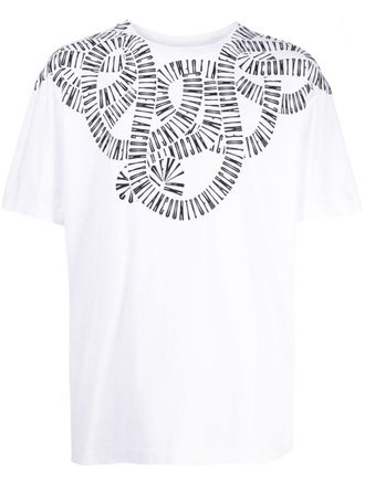 Marcelo Burlon t-shirt en coton &agrave; imprim&eacute; Snake Wings - Blanc