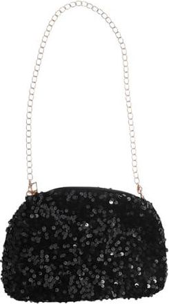 Valiclud Paquet &agrave; Main de Soir&eacute;e pour Femme Petit Paquet Bandouli&egrave;re &agrave; Paillettes Noir Cha&icirc;ne Argent&eacute;e Pochette Scintillante 244 X 17 X 48 CM Pochette &Eacute;l&eacute;gante