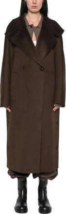 Lisa Yang Femme, Manteaux, Brun, Taille: 40 FR Manteau Double Boutonnage