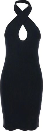 Federica Tosi Femme, Robes, Noir, Taille: 40 FR Abito Corto Scollo Incrociato