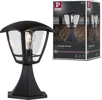 Paulmann 94393 luminaire dext&eacute;rieur petites bornes lumin. Classic Curved IP44 gradable &eacute;clair. ext. Clair, Noir lampe dext. plast. lampe jardin E27