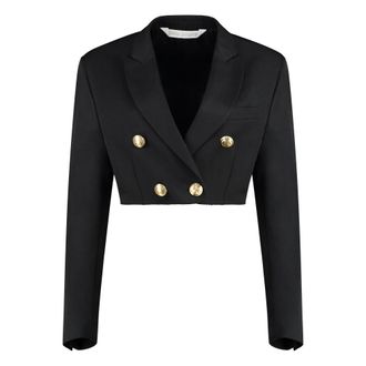Palm Angels Doppelreihiger Blazer aus Wolle - - Jackets - Damen - Schwarzk - S