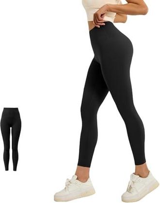 Generic Legging taille haute pour femme, contr&ocirc;le du ventre, doux comme du beurre, non transparent, pantalon de yoga pleine longueur pour entra&icirc;nement, course