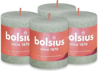 Bolsius Bolsius - Rustikales Licht - Hellgrün - 8cm - 4 Stück