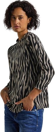 Street One Damen Jacquard Shirt mit Zipper