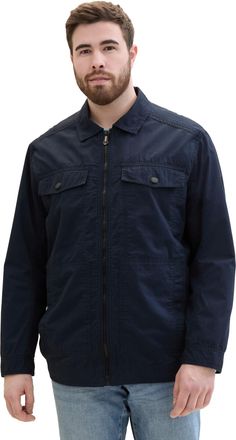 Tom Tailor Herren Plussize Casual Blouson Übergangsjacke aus Baumwolle, 10668 - Sky Captain Blue, 3XL