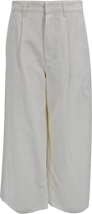 Max Mara Femme, Pantalons, Blanc, Taille: 34 FR Wide Pantalons