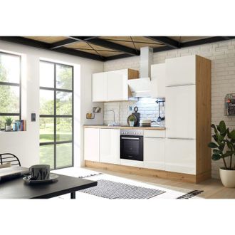 Respekta K&uuml;che K&uuml;chenzeile K&uuml;chenblock Marleen Premium 280 cm Wei&szlig; Artisan Eiche Respekta