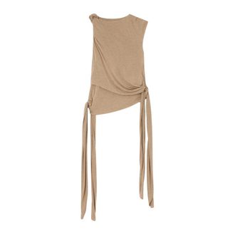 Ganni Stricktop - - Tops - Damen - Beige - XL