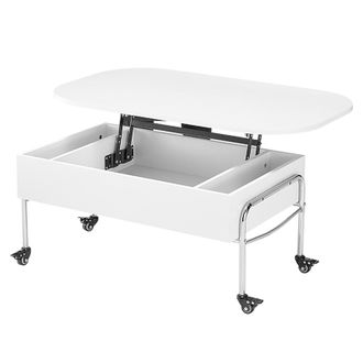Generic Lift-Top-Couchtisch Mit Versteckter Aufbewahrung Und Rollen - Schwarzer, H&ouml;henverstellbarer Beistelltisch for Das Wohnzimmer In Wohnungen(White)
