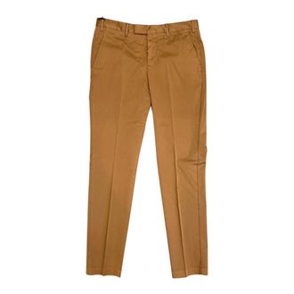 PT01 Pt01, Homme, Pantalons, Brun, Taille: 2XL Master Light Stretch Satin Pantalons