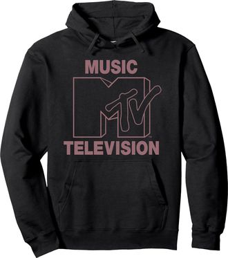 Giesswein Burgunderrot MTV Logo Musik Fernseher Pullover Hoodie