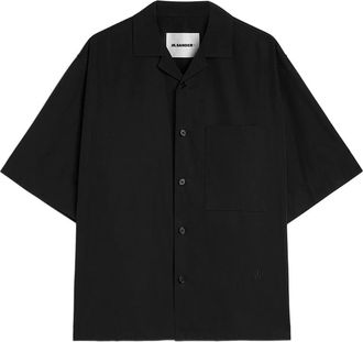 Jil Sander Homme, Chemises, Noir, Taille: M Chemise Oversize en Popeline de Coton
