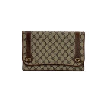 Gucci Pre-owned Vintage Brown Monogram Canvas GG Logo Flat Clutch - - Pre-owned - Damen - Braun - ONE SIZE