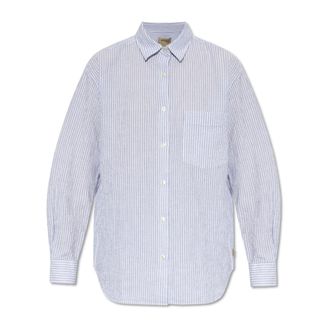 Woolrich Femme, Blouses et Chemises, Bleu, Taille: 42 FR Chemise Ample