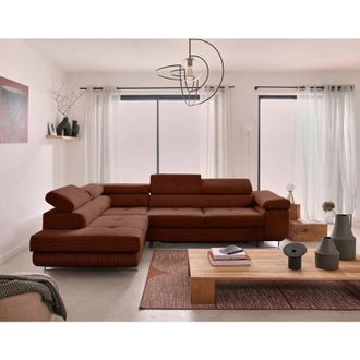 Best Mobilier Bestmobilier - Zaria - canapé dangle gauche - convertible avec coffre et têtières réglables - 5 places - en velours côtelé