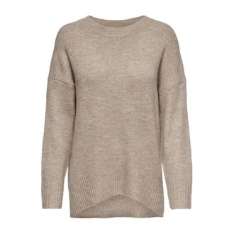 Only Only, Femme, Pulls, Beige, Taille: 36 FR Pull en Tricot Beige Coupe Décontractée