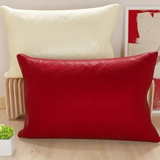 Petti Artigiani Italiani Lot de 2 Taies doreiller de Lit 145x40 cm, Housses de Coussin Unies Double Face Ivoire et Bordeaux, Taie Oreiller 100% Microfibre, Fabriqu&eacute; en Italie