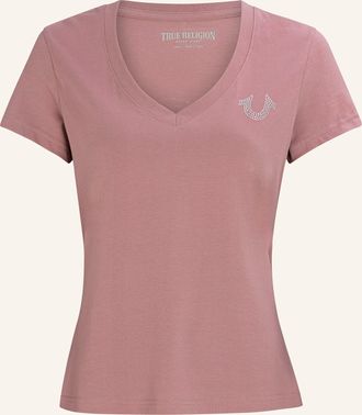 True Religion T-Shirt Buddha Crystal rosa