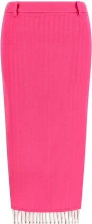 The Attico Femme, Jupes, Rose, Taille: 34 FR Wool Gabardine Midi Skirt