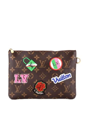 Louis Vuitton City Pouch Limited Edition Patches Monogram Canvas clutch bag - Braun