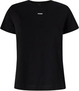 Pinko T-shirt &agrave; manches courtes noir pour femme avec logo, Noir, X-Large