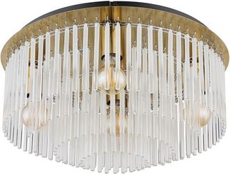 Globo Lighting Deckenleuchte Deckenlampe Wohnzimmerlampe Metall Gold Glasst&auml;be d 25 cm