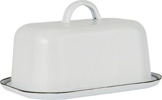 Ib Laursen Ib Laursen 0411-11 Butterbox, Butterdose - Emaille - wei&szlig; - 13,2 x 10 x 18,5 cm