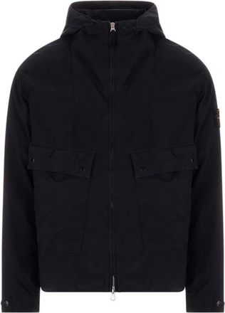 Stone Island Homme, Vestes, Bleu, Taille: XL Veste &agrave; Capuche L&eacute;g&egrave;re et Compacte Touch Poly-TC