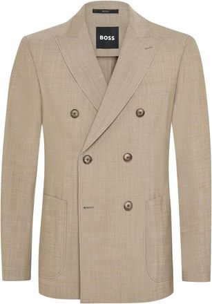 HUGO BOSS Zweireihiges Sakko aus einem elastischem Schurwoll-Mix in