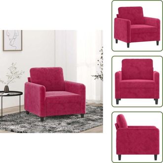 vidaXL Fauteuil Rouge bordeaux 60 cm Velours - Fauteuil Rouge - Canap&eacute; Velours - Meuble Salon - Chaise Relaxante - D&eacute;coration Int&eacute;rieur