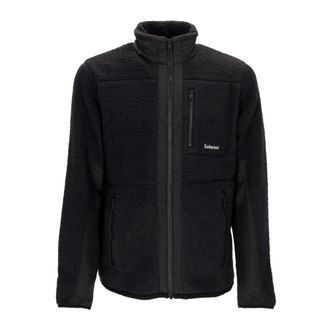 Timberland Schwarze Sherpa-Fleece-Jacke mit Verst&auml;rkten Eins&auml;tzen - - Sweatshirts & Hoodies - Herren - Schwarzk - S