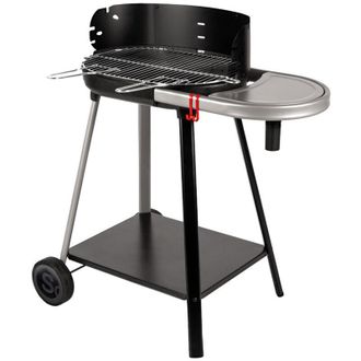 HOME MAISON Holzkohlegrill Vulcano 2000 mit gusseiserner Wanne und verchromtem Stahlrost