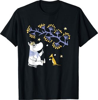 Moomin Mumin Snorkmaiden beobachtet den Schneewinter T-Shirt