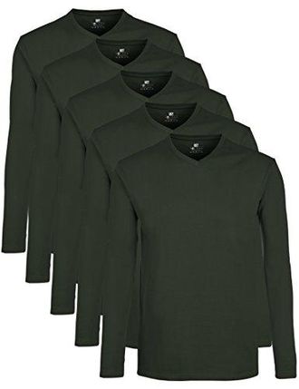Lower East LE158 Chemise &agrave; Manches Longues, Vert fonc&eacute; (Lot de 5), 3XL Homme