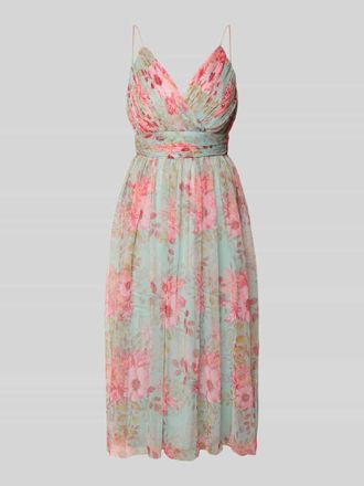Lace & Beads Cocktailkleid aus Mesh mit Taillenband