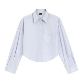 HUGO BOSS C_Boskota-1 Chemise - Femme - Blouses et Chemises - Bleu - Taille: 44 FR