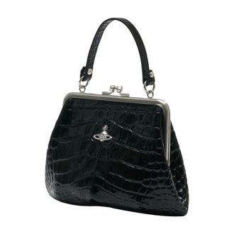 Vivienne Westwood Calfskin Leather Top Handle Bag - Black